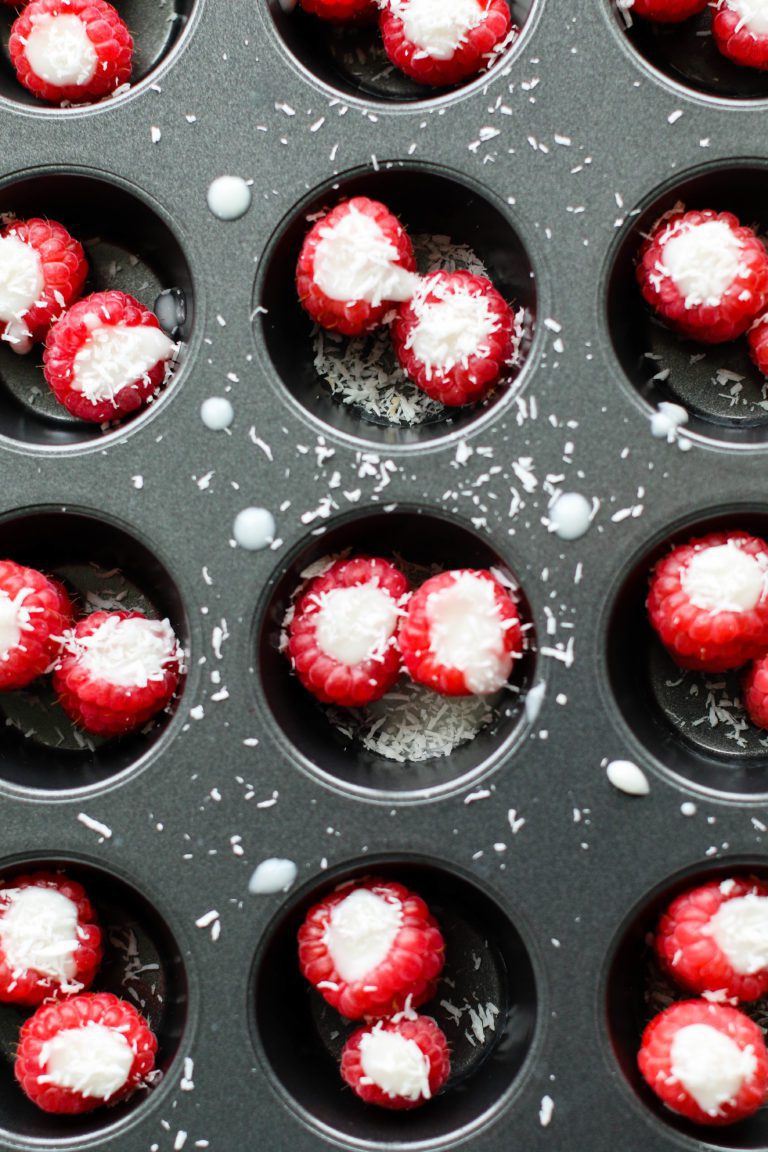 Coconut Stuffed Raspberries Recipe - Flora & Vino