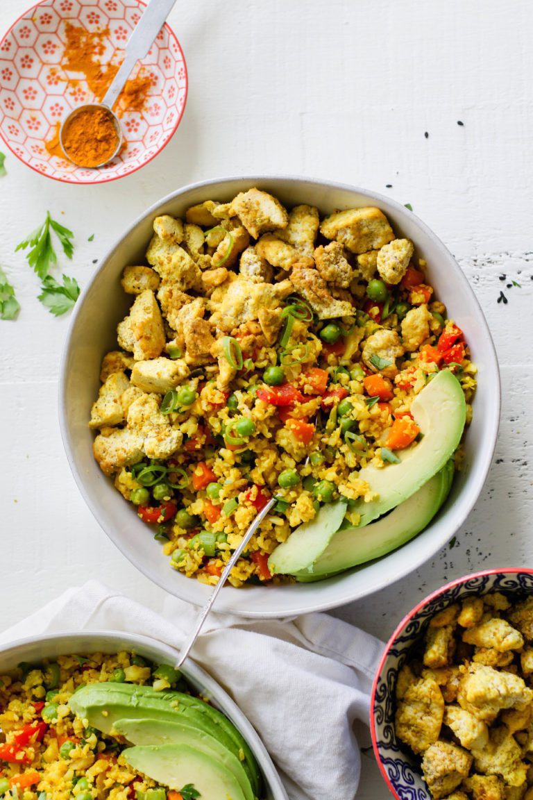 Turmeric Cauliflower Rice Bowls Recipe - Flora & Vino