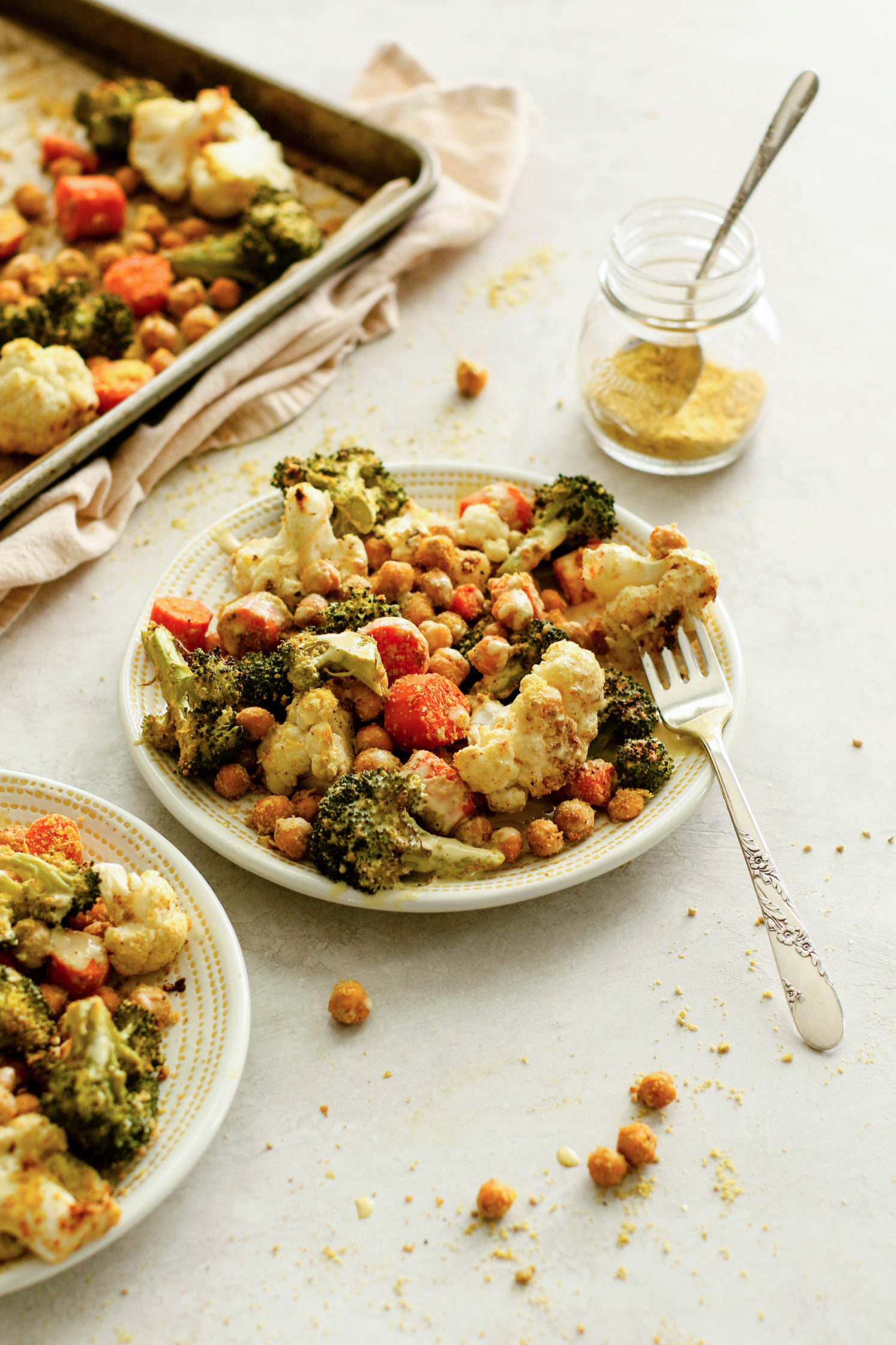 "Cheezy" Chickpea Sheet Pan Meal - Flora & Vino