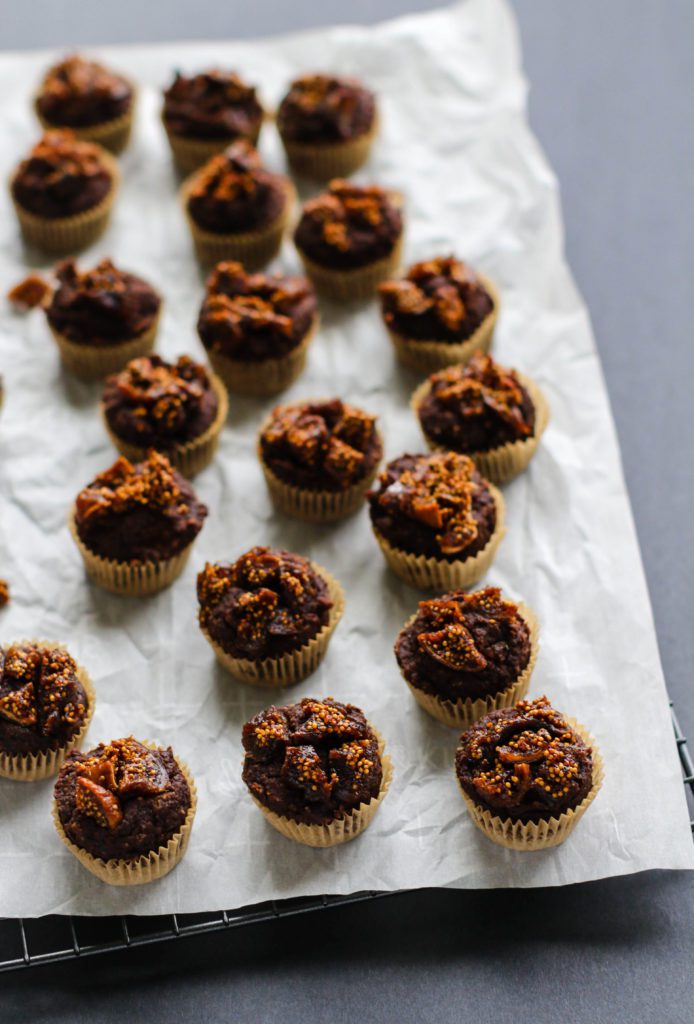 Chocolate Fig Hazelnut Mini Muffins Recipe - Flora & Vino
