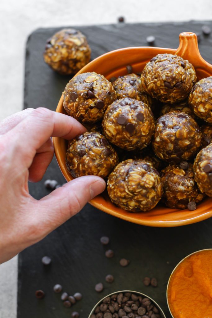 Pumpkin SunButter Chip Bliss Balls Recipe- Flora & Vino