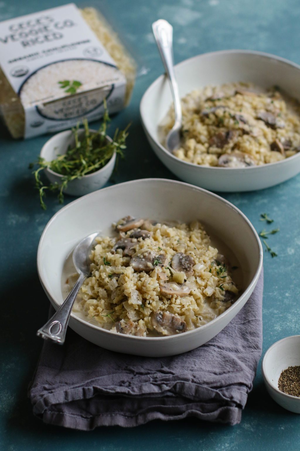 Creamy Cauliflower Rice Risotto - Flora & Vino
