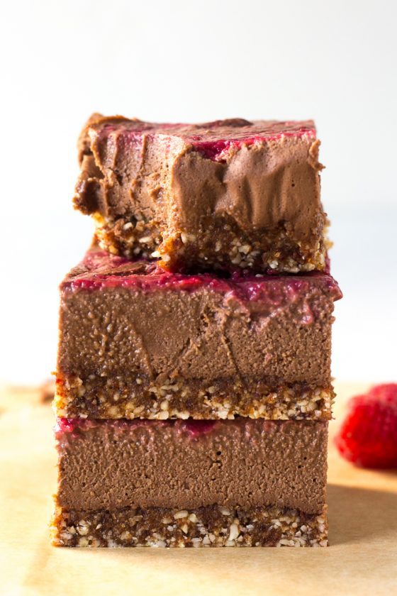 Raspberry Swirl Chocolate Cheesecake Bars - Flora & Vino