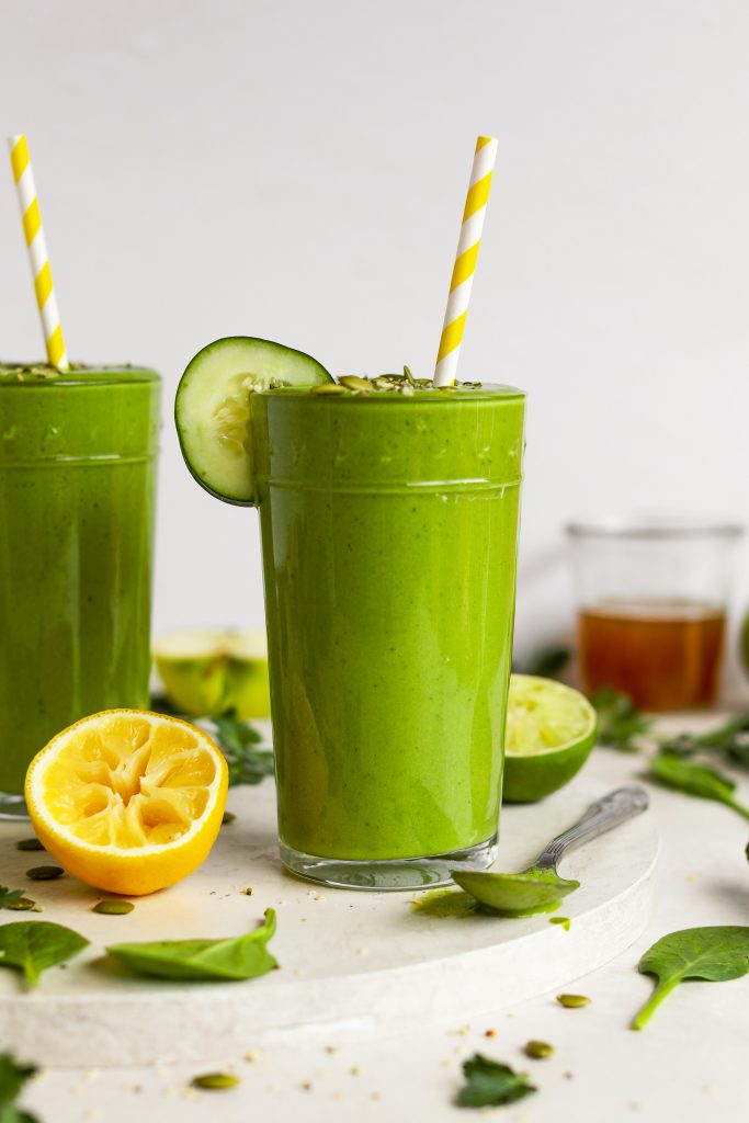 Savory Green Kombucha Smoothie - Flora & Vino