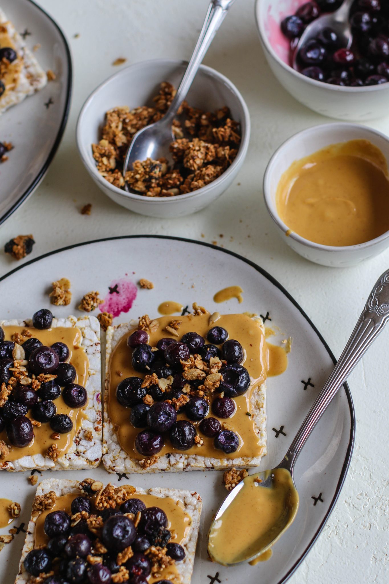 Peanut Butter Blueberry Rice Cake Toasts - Flora & Vino