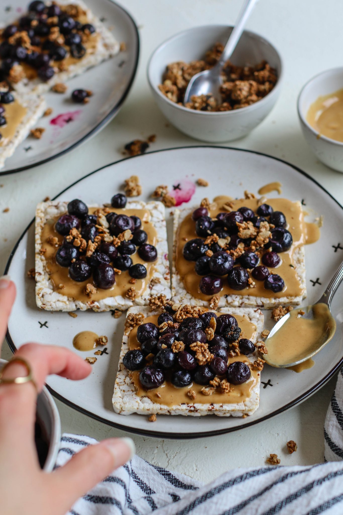Peanut Butter Blueberry Rice Cake Toasts - Flora & Vino