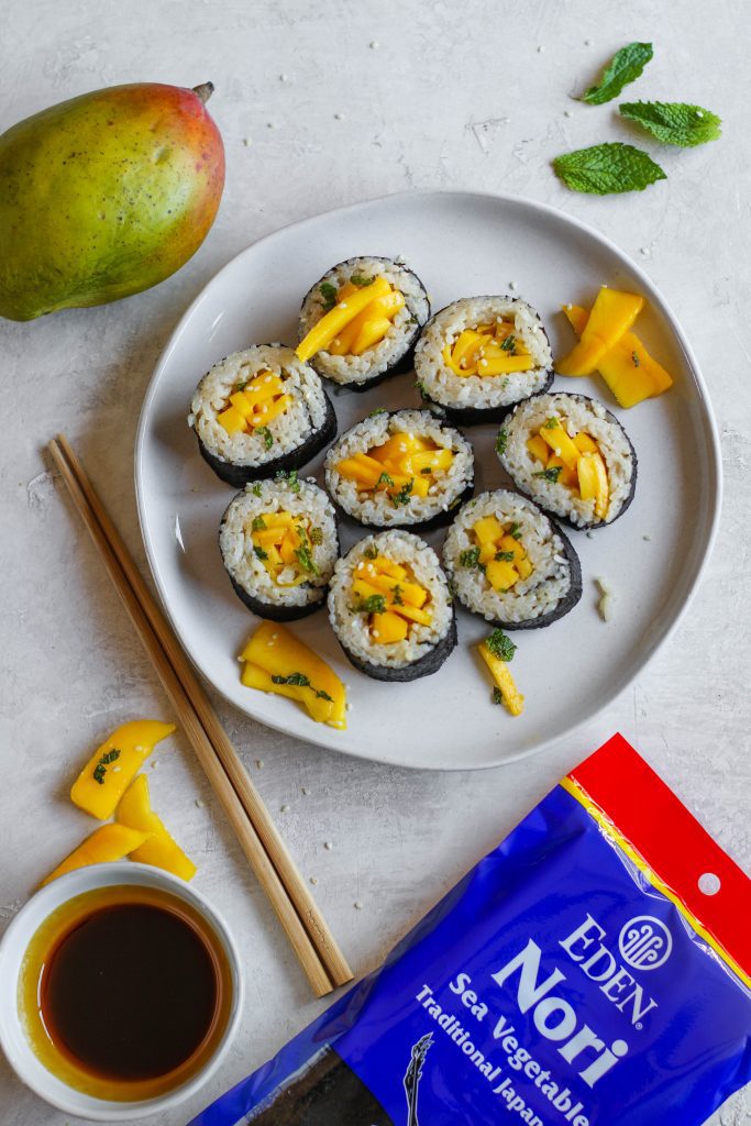 Mango Sticky Rice Dessert Sushi - Flora & Vino