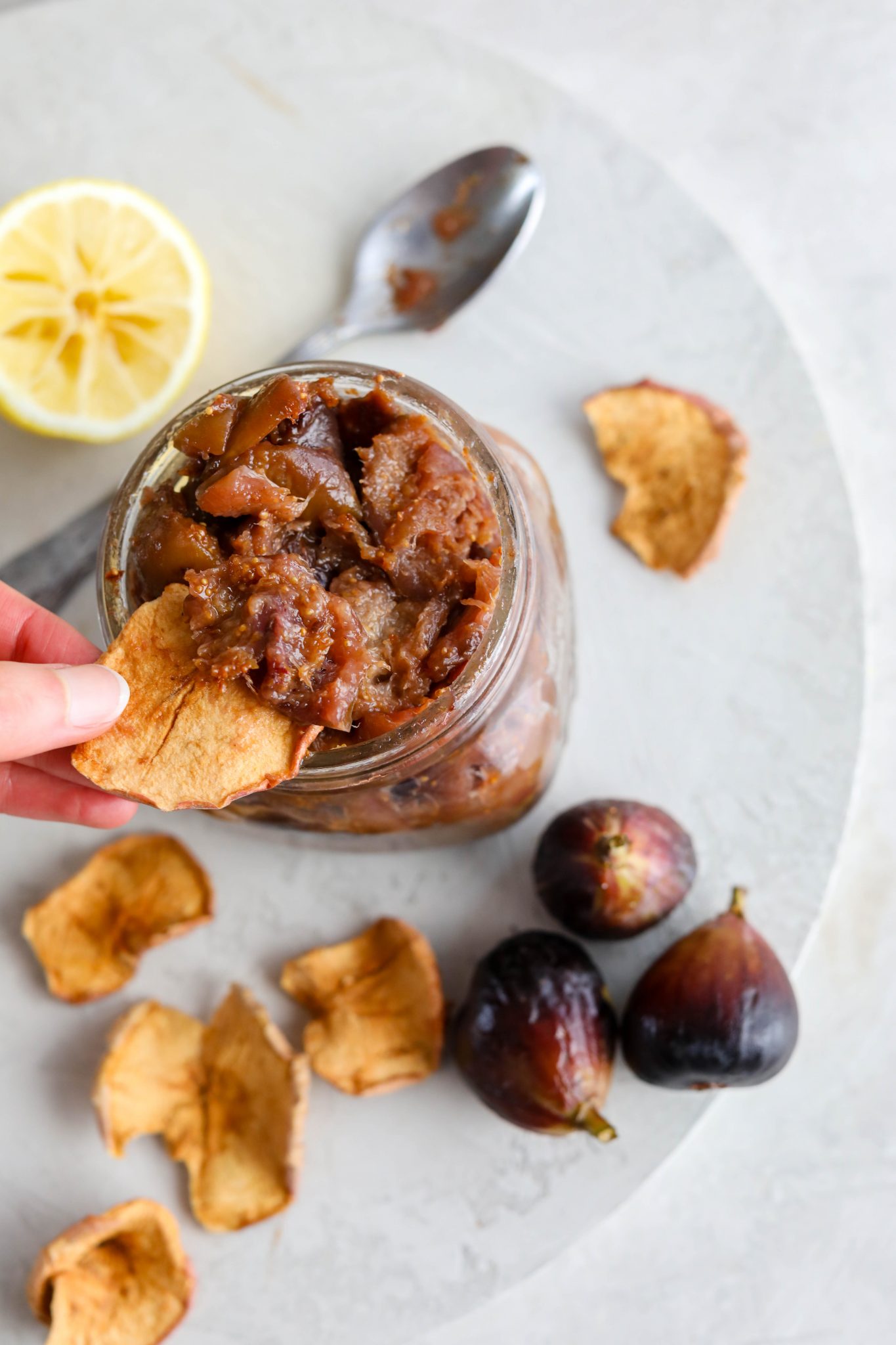 Low Sugar Fig Jam & Apple Chips - Flora & Vino