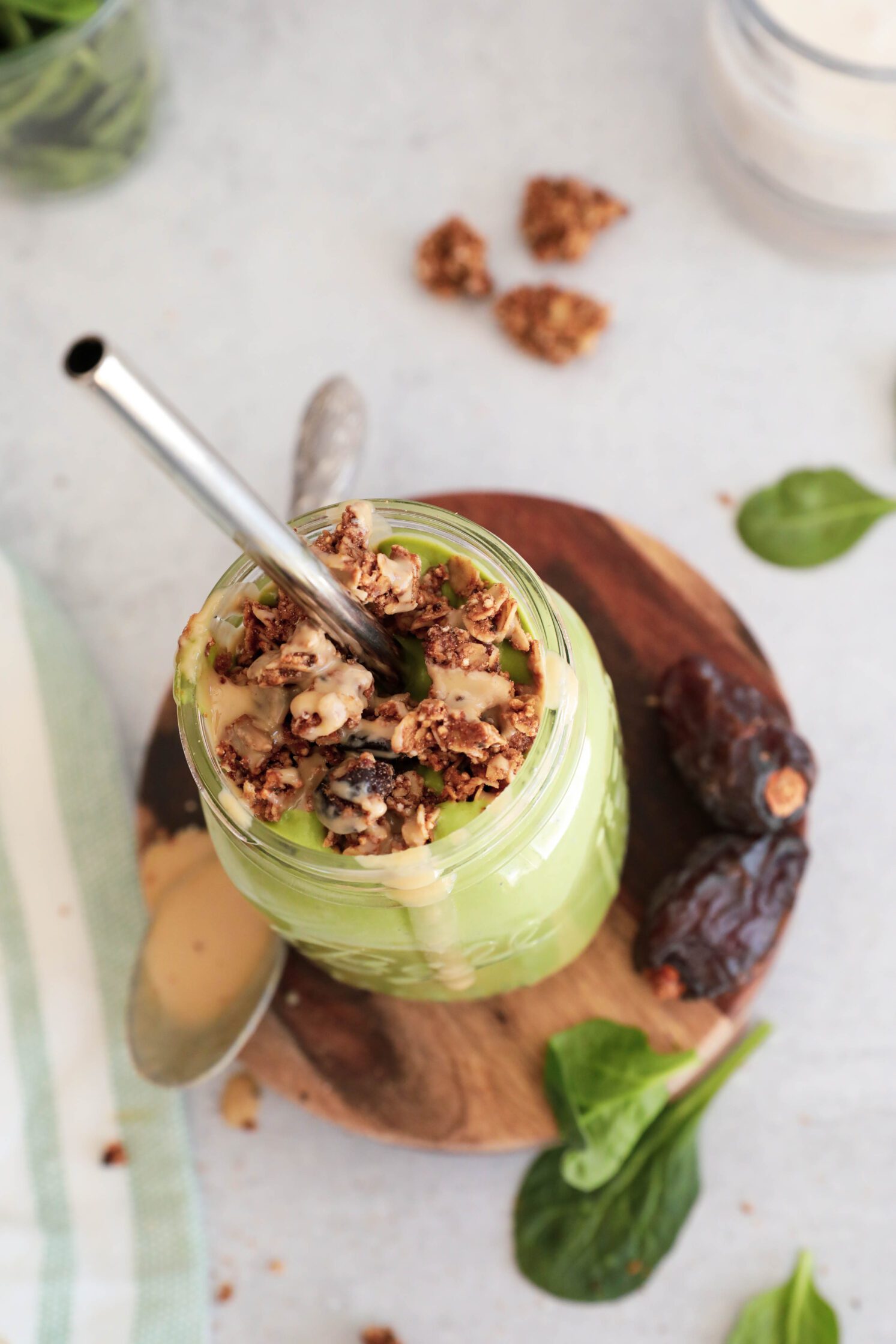 Green Tahini Date Shake - Flora & Vino