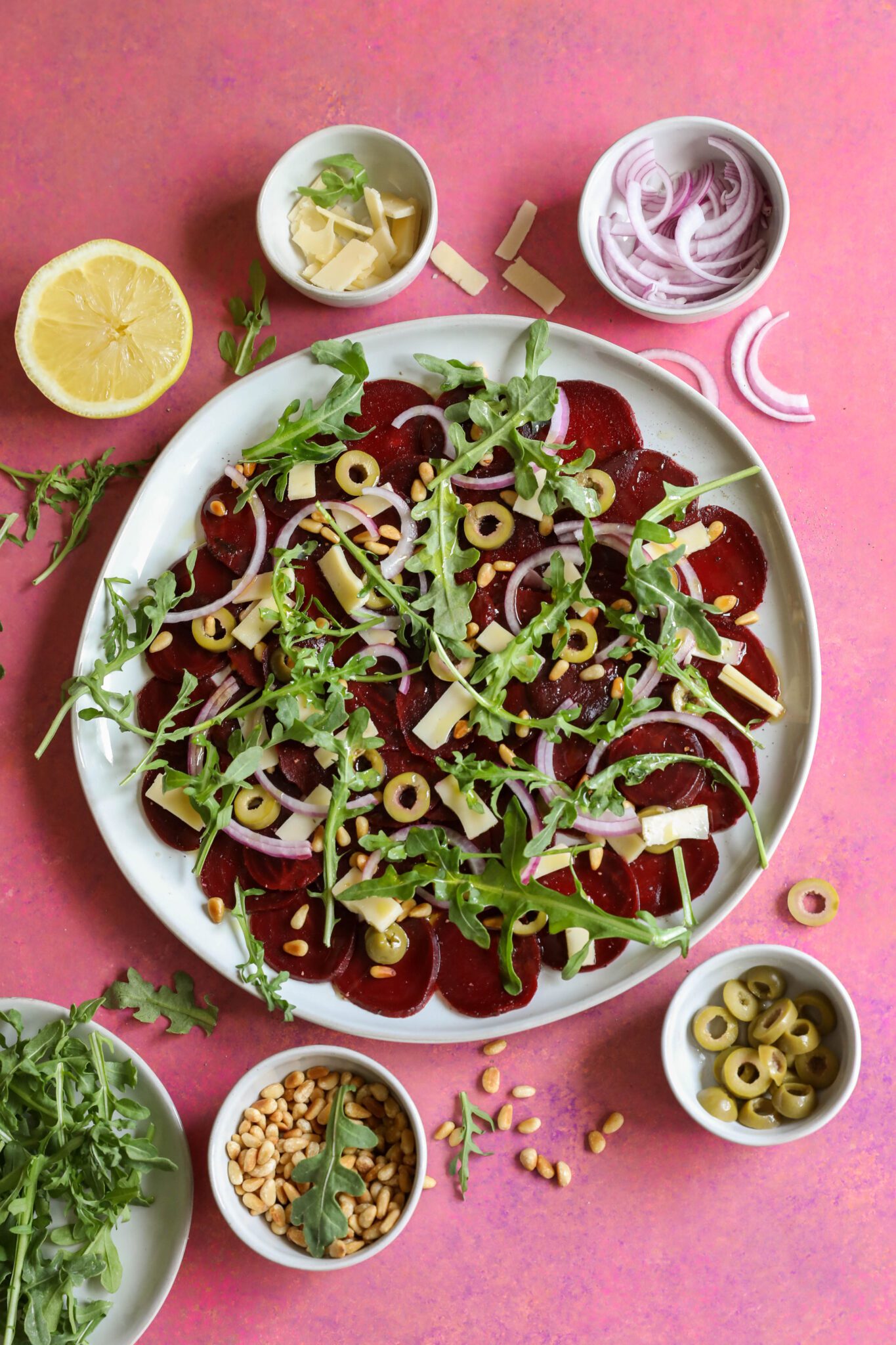 Beet Carpaccio with Avocado Yogurt Cream - Flora & Vino