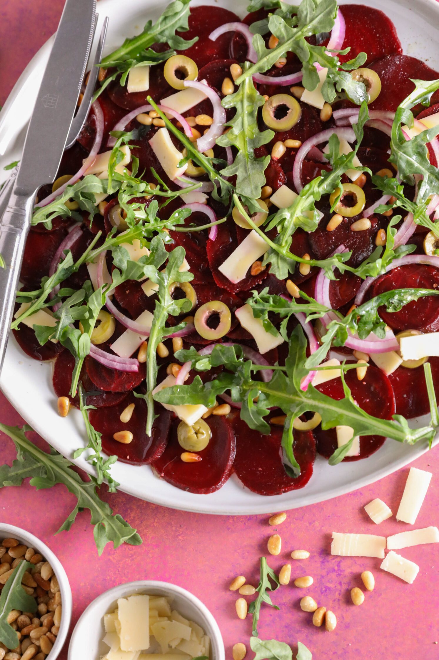 Beet Carpaccio with Avocado Yogurt Cream - Flora & Vino