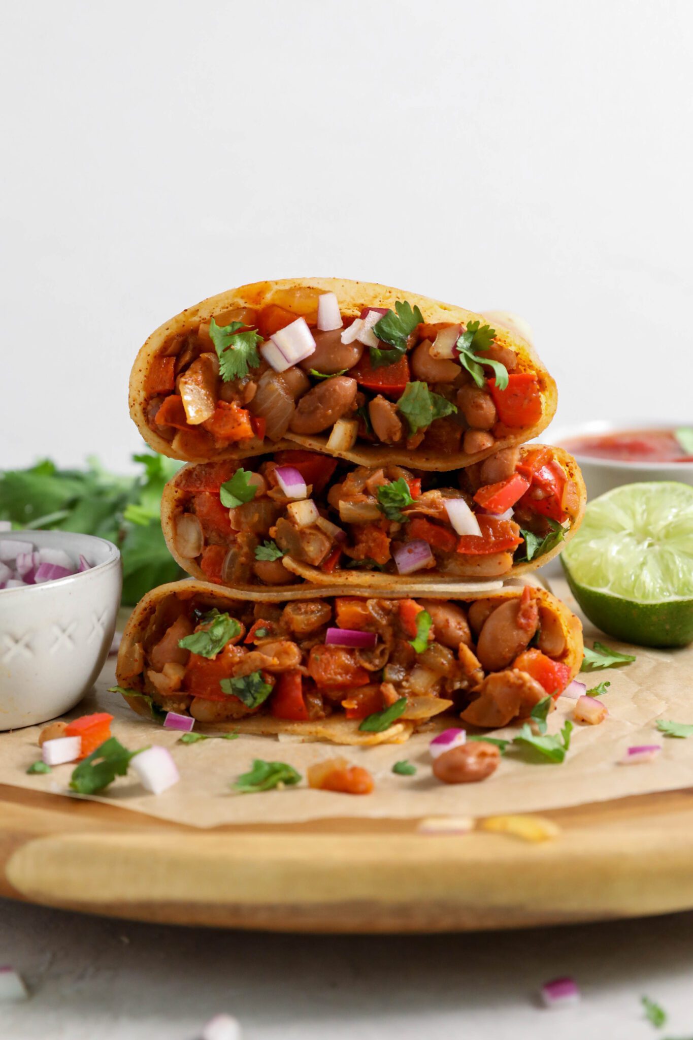 Vegan Bean Burrito with pinto beans - Flora & Vino