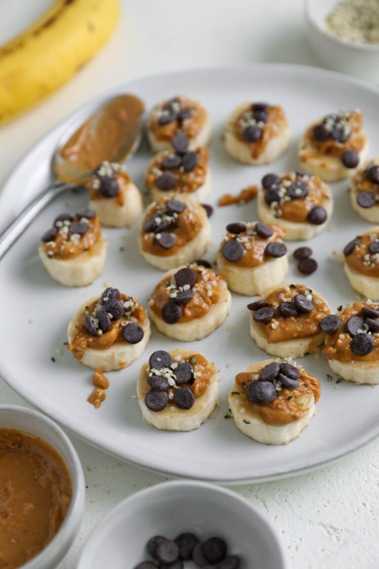 Banana Peanut Butter Bites with 4 ingredients- Flora & Vino