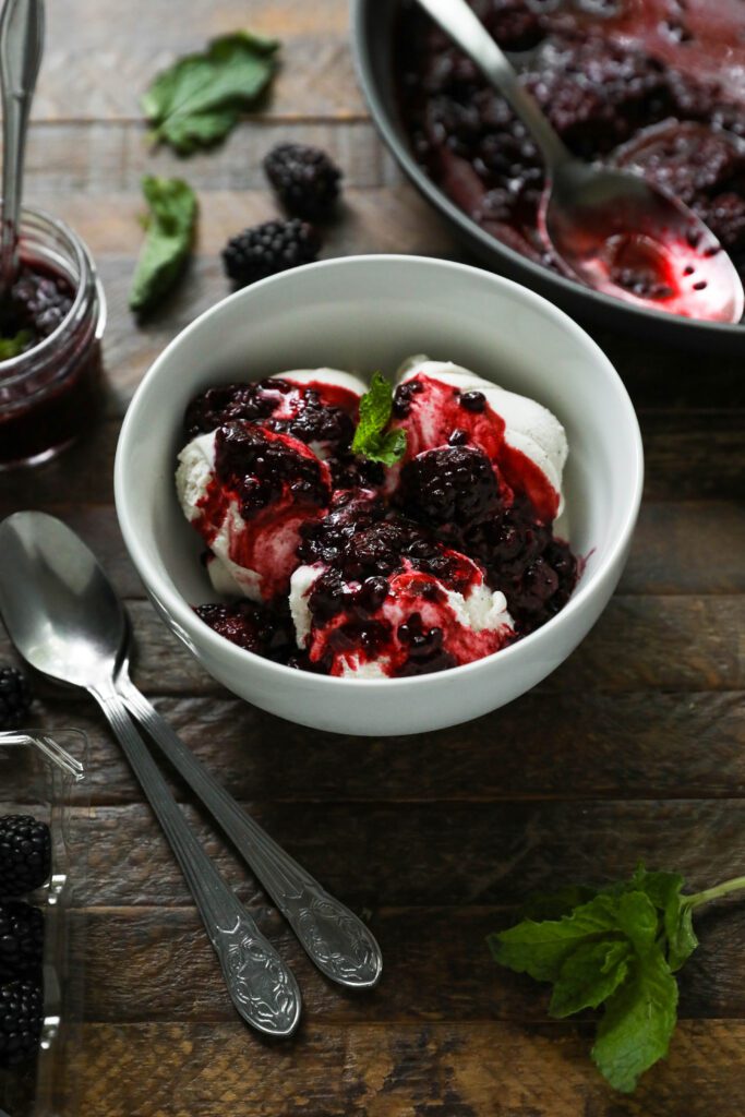 Vegan Blackberry Sundae - Flora & Vino