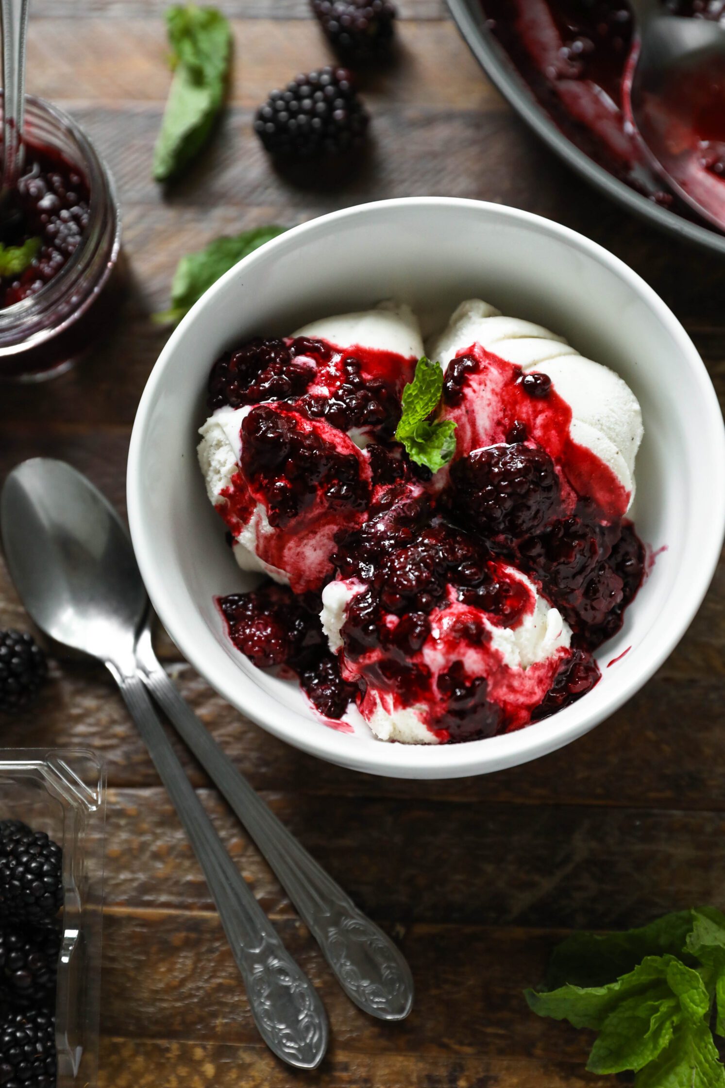 Vegan Blackberry Sundae - Flora & Vino