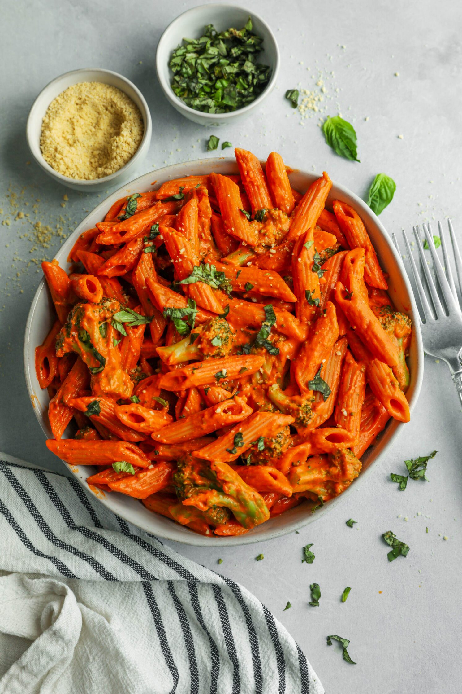 Roasted Red Pepper Pasta - Flora & Vino
