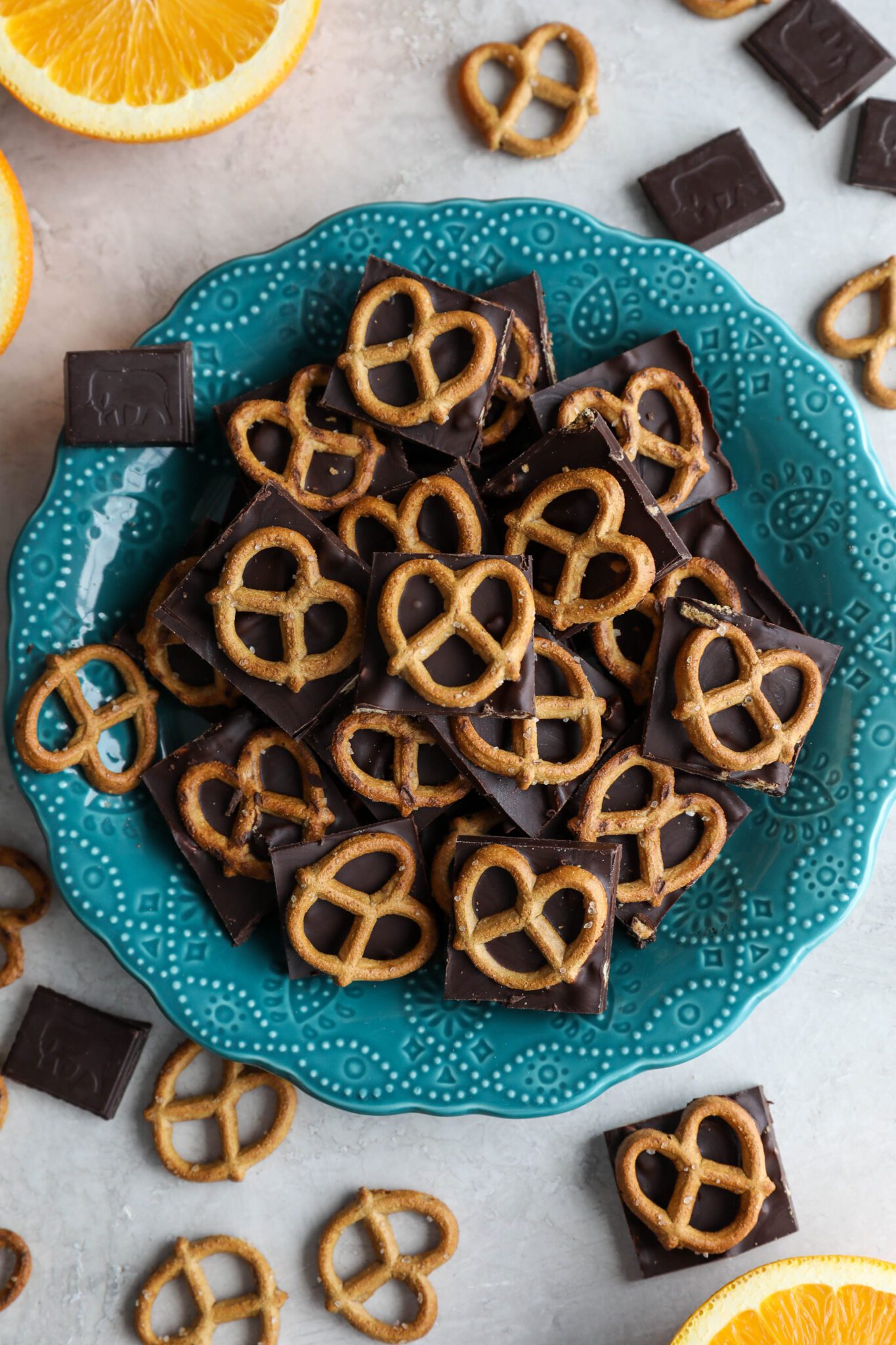 Orange Chocolate Pretzel Bark - Flora & Vino