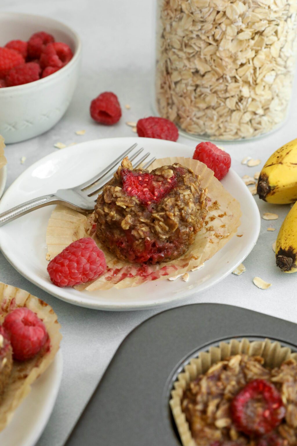 Raspberry Baked Oatmeal Cups - Flora & Vino