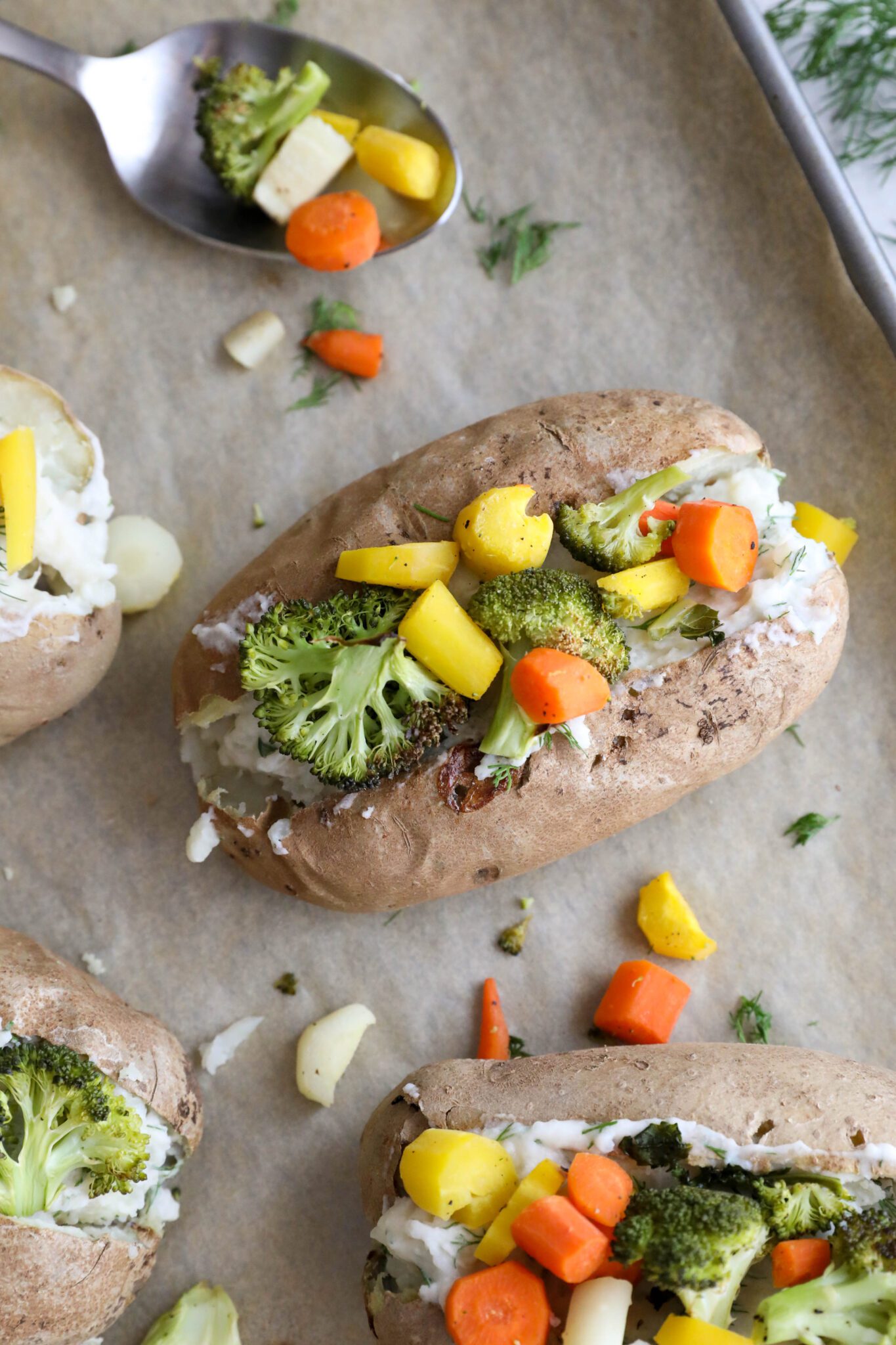 Veggie Loaded Twice Baked Potato Recipe - Flora & Vino