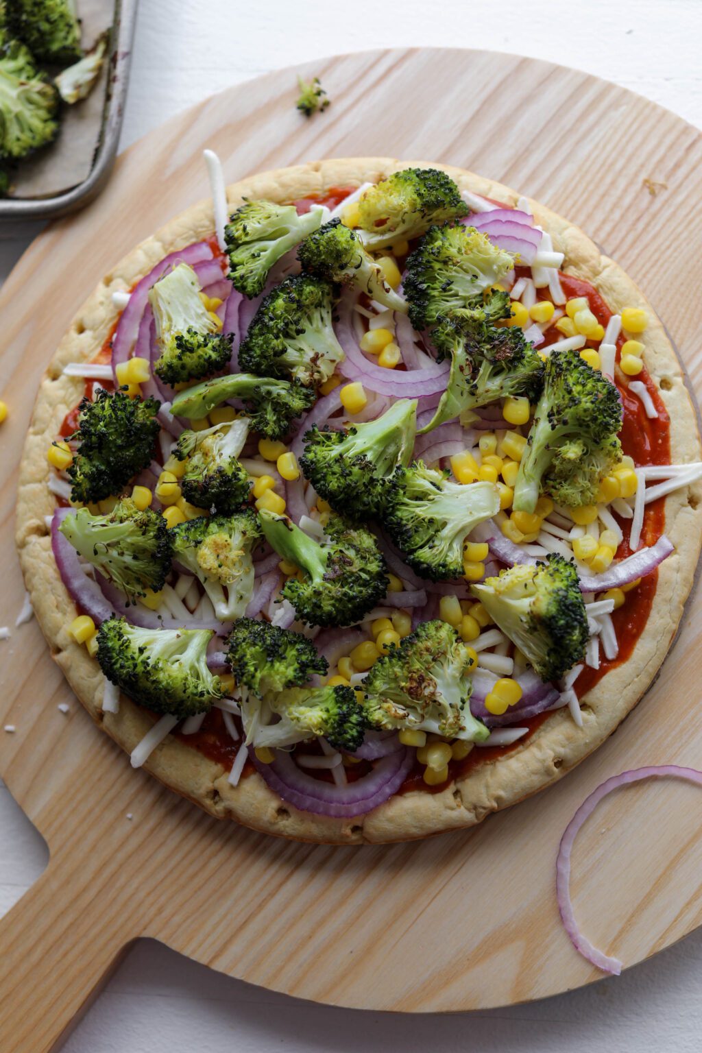 BBQ Tofu Pizza with Chickpea Crust Recipe - Flora & Vino