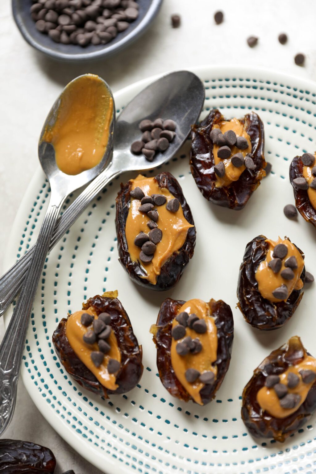 Peanut Butter Stuffed Dates Snack Recipe - Flora & Vino